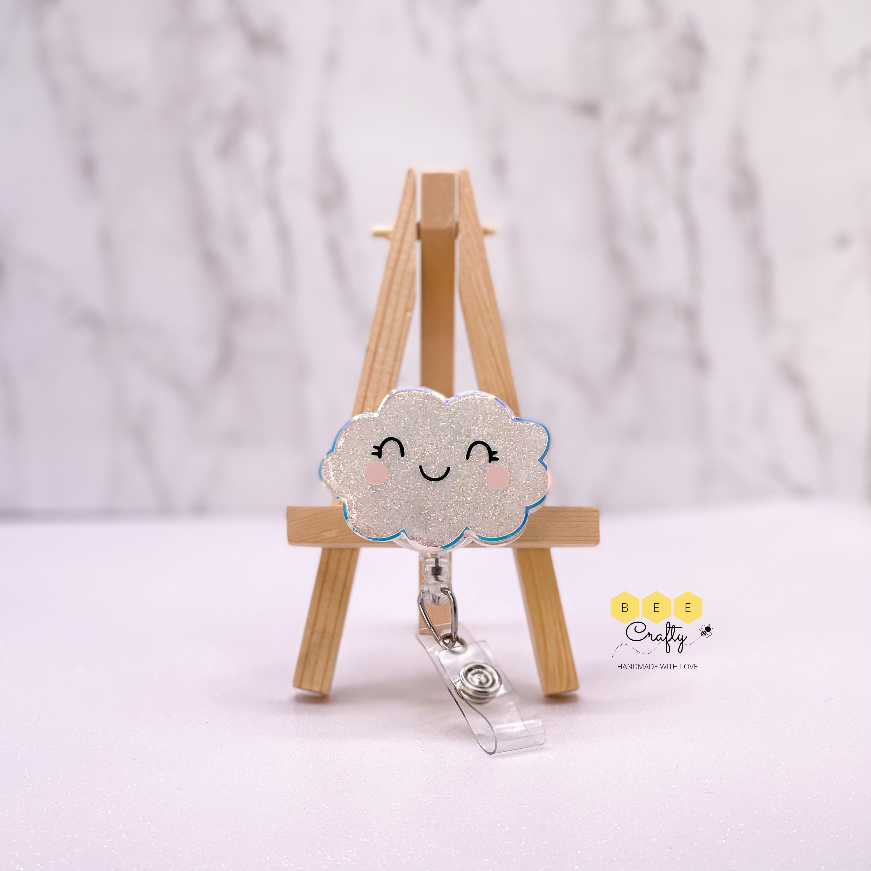 Cloud Badge Reel, Cute Retractable Badge Holder, ID Card Holder, ID ...