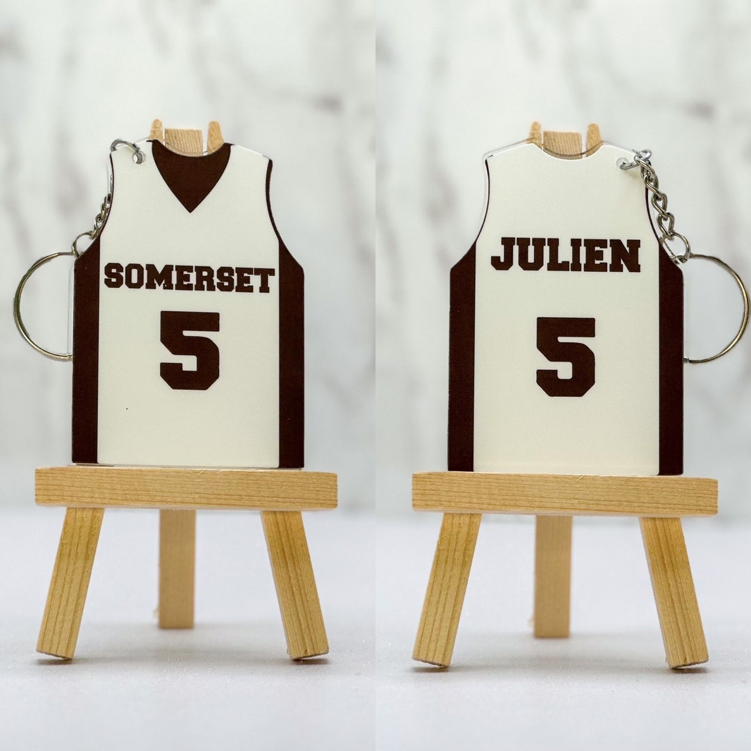 Basketball Jersey Keychain, Personalized Keyring, School Spirit ...