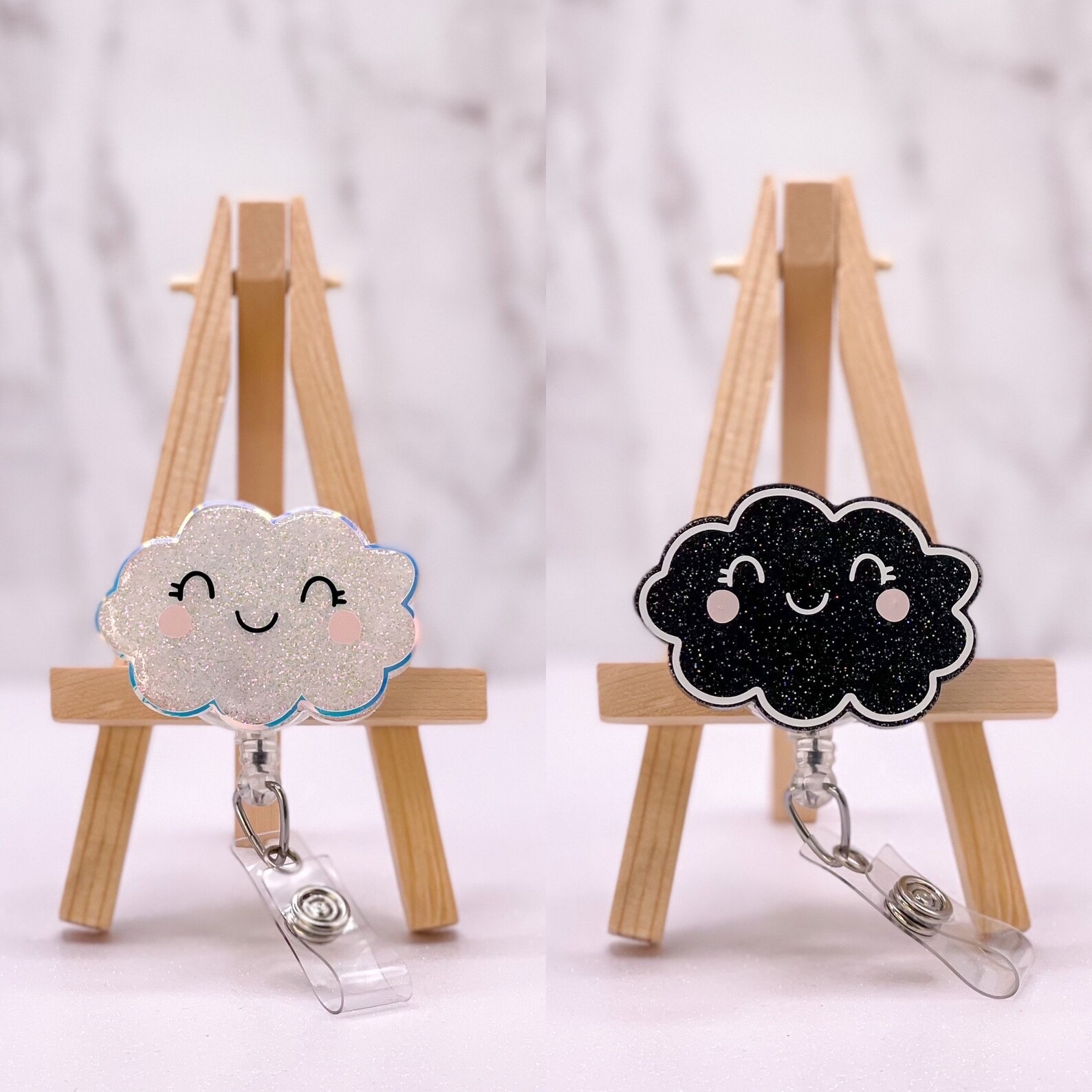 Cloud Badge Reel, Cute Retractable Badge Holder, ID Card Holder, ID ...