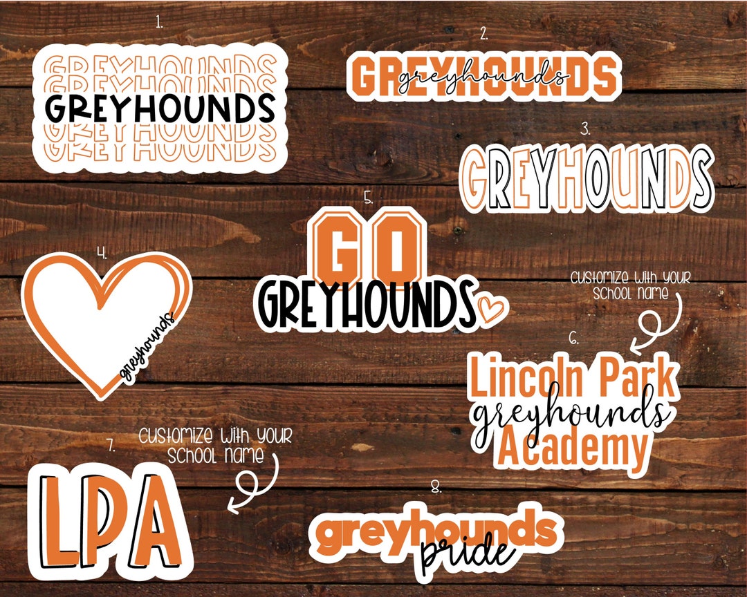 School Spirit Stickers Set of 8 School Pride Design Water - Etsy