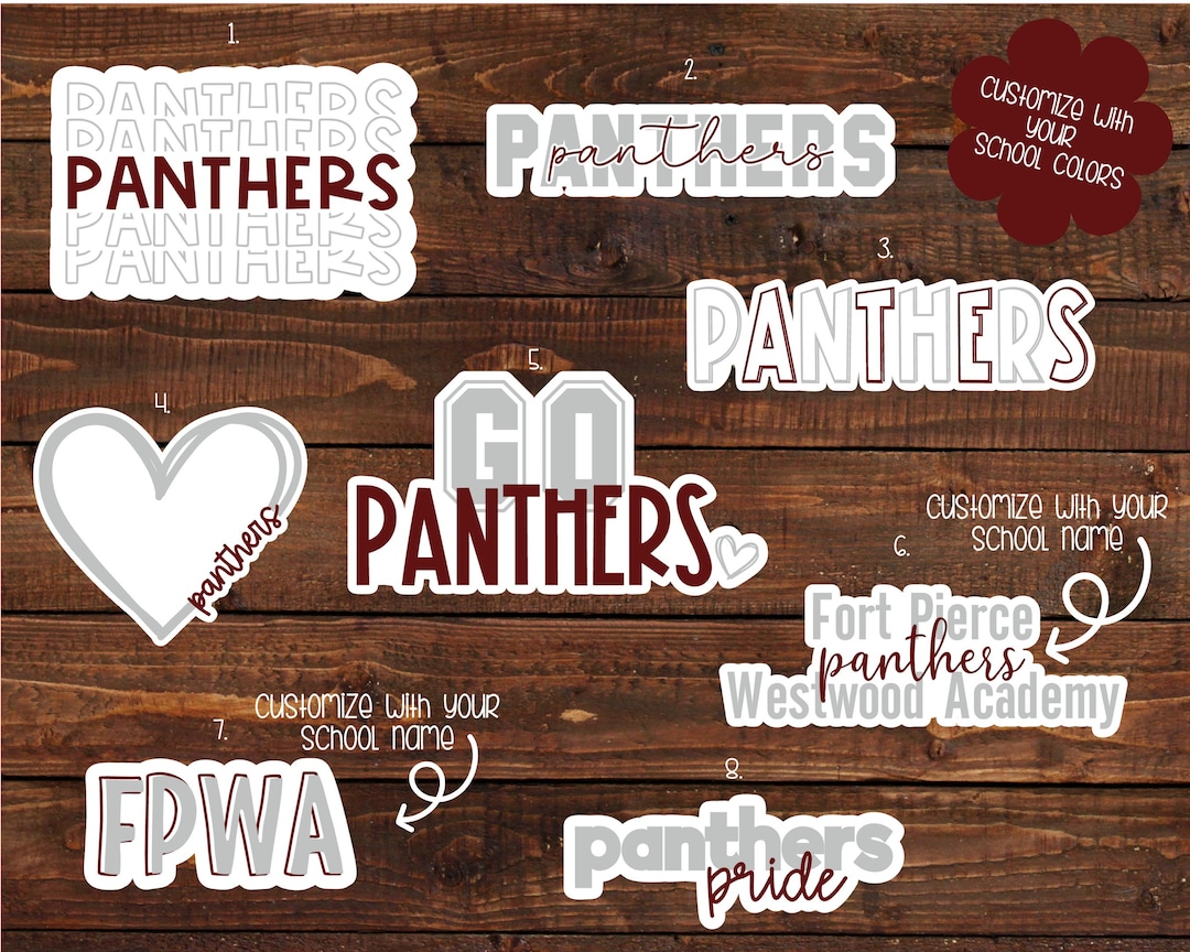 School Spirit Stickers, Set of 8, School Pride Design, Water Bottle ...