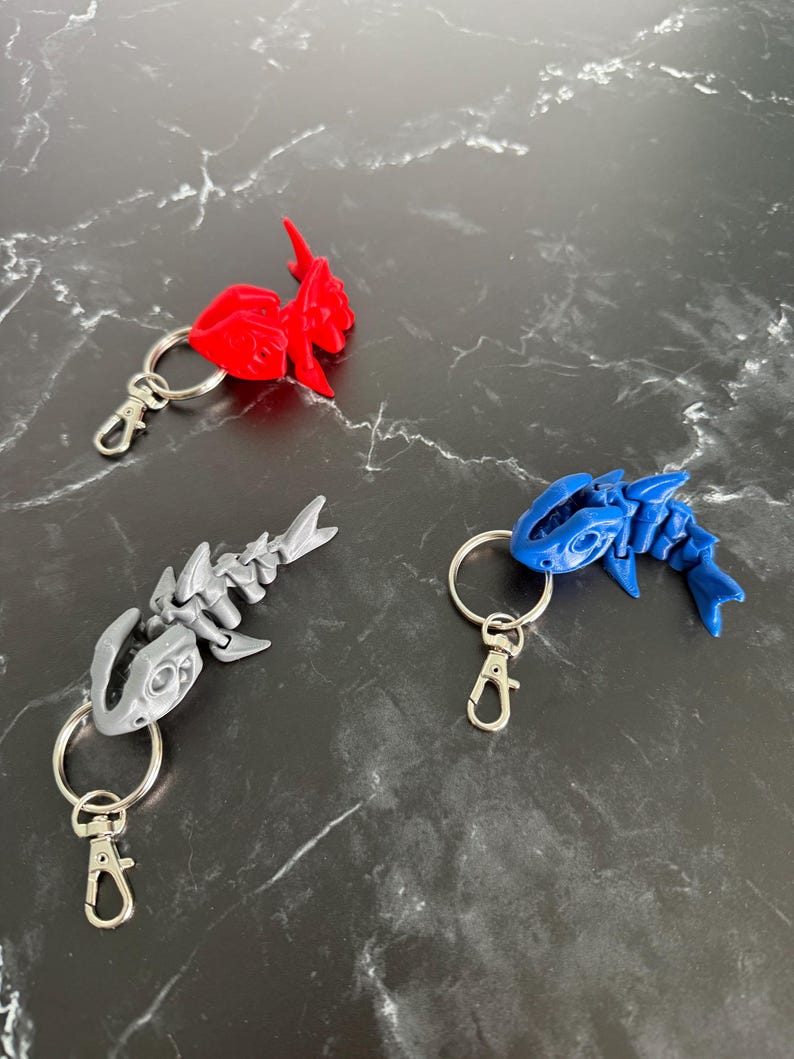 Flexi Factory Articulating/flexible Shark Keychains - Etsy