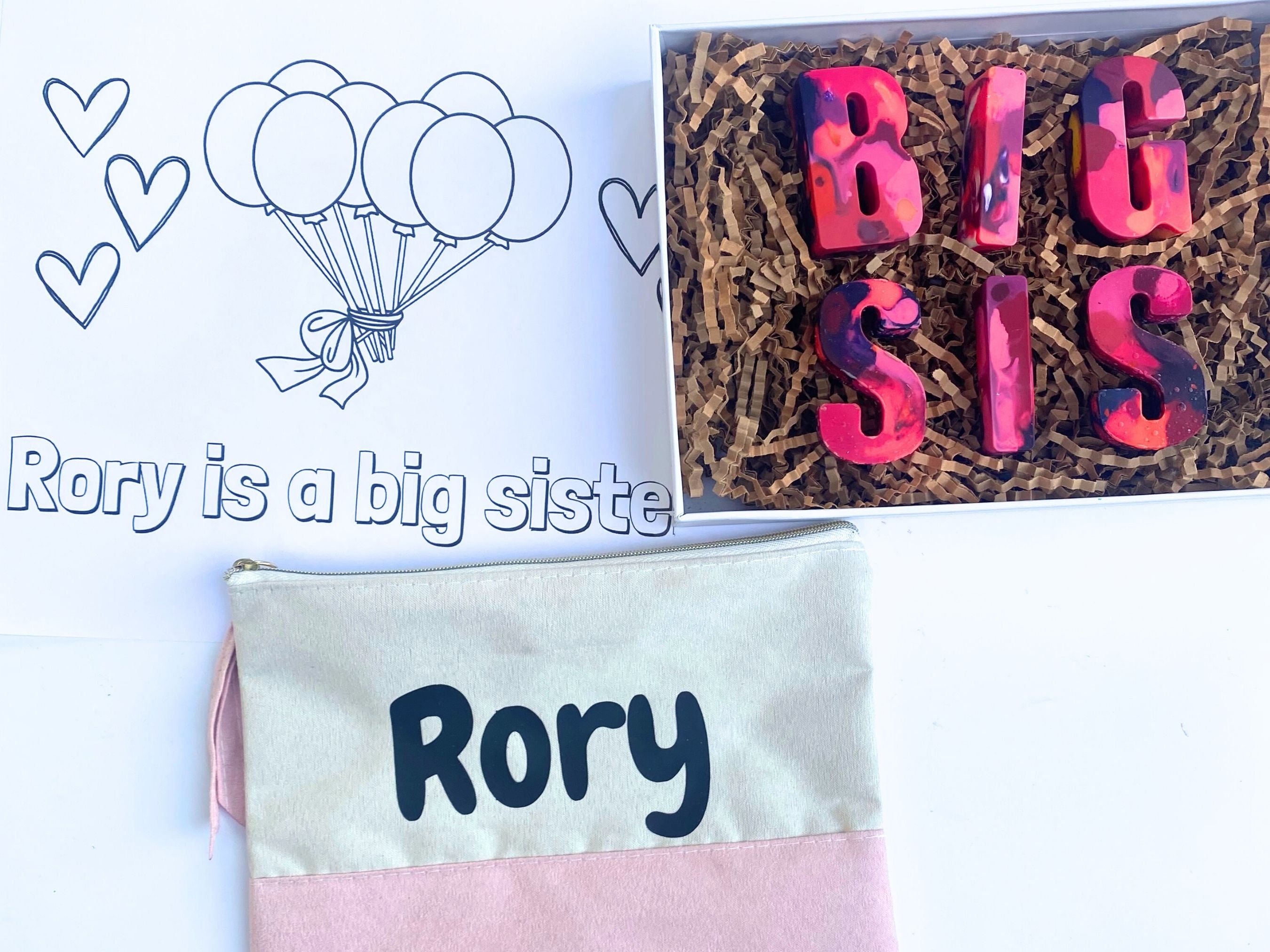 New Big Sister Gift for Big Sister Personalized Sister Coloring Page ...