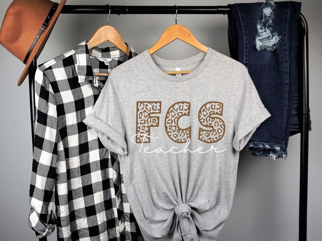 FCS Teacher Shirt, Leopard Teacher Tee, Custom FCS Teacher Shirt, Home ...