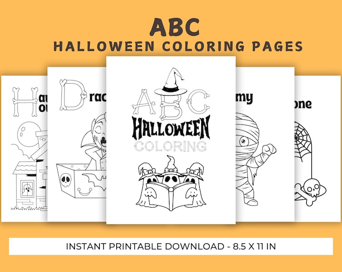 Halloween ABC Coloring Pages for Kids – Fun Spooky Alphabet Activity ...