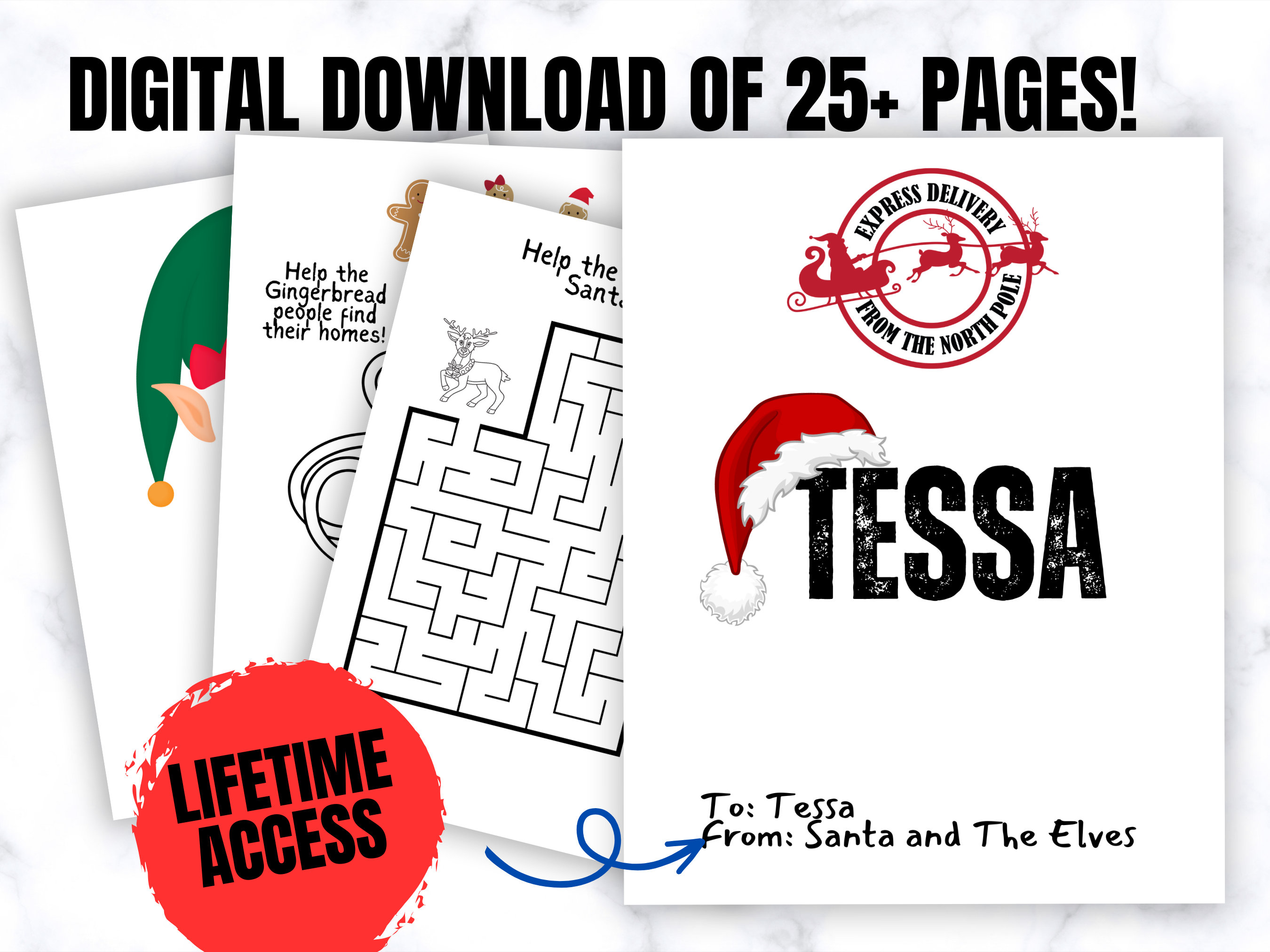 Custom Gift From Elf Christmas Coloring Pages for Christmas Activity ...