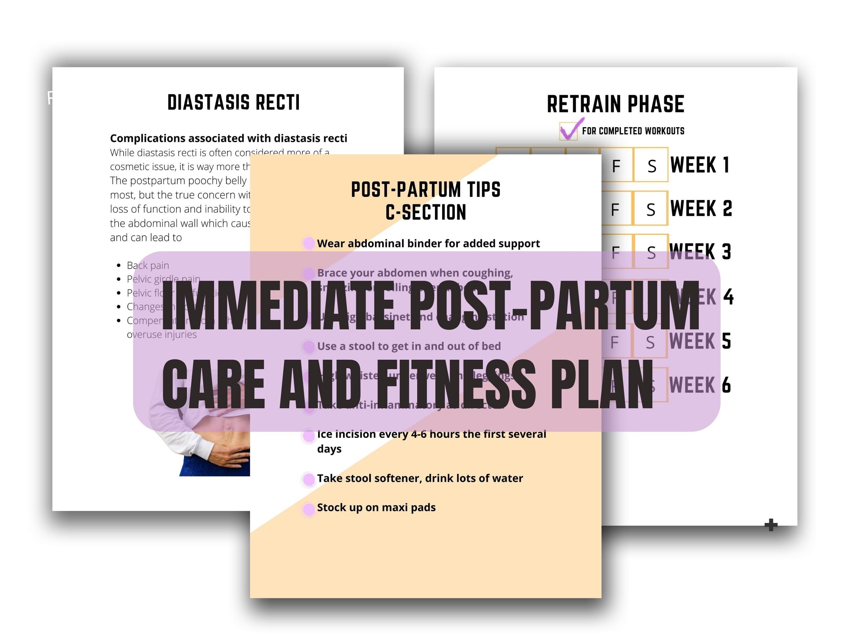 Post Partum Fitness Guide for Post Partum Gift for New Mom Exercise ...