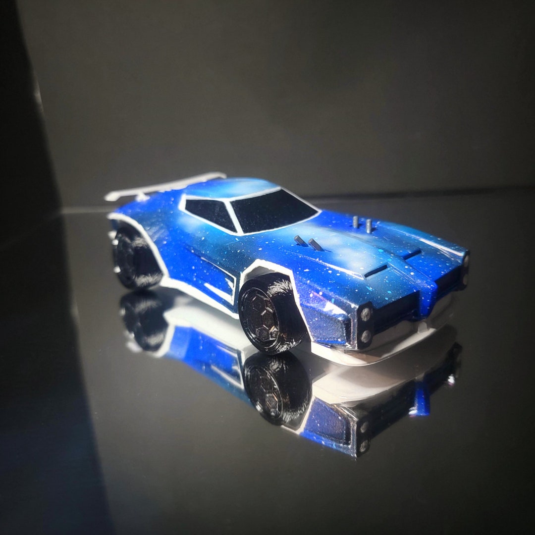 Video Game Model Car Muscle Body Style Blue / White Nebula Decal Black ...