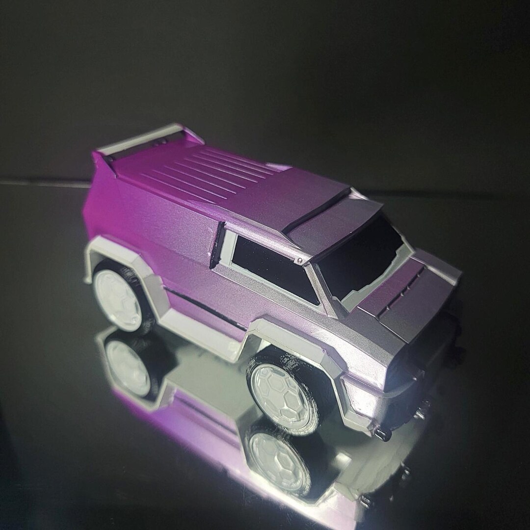 Video Game Rocket Car Van Body Style White Trim, Silver to Magenta Fade ...