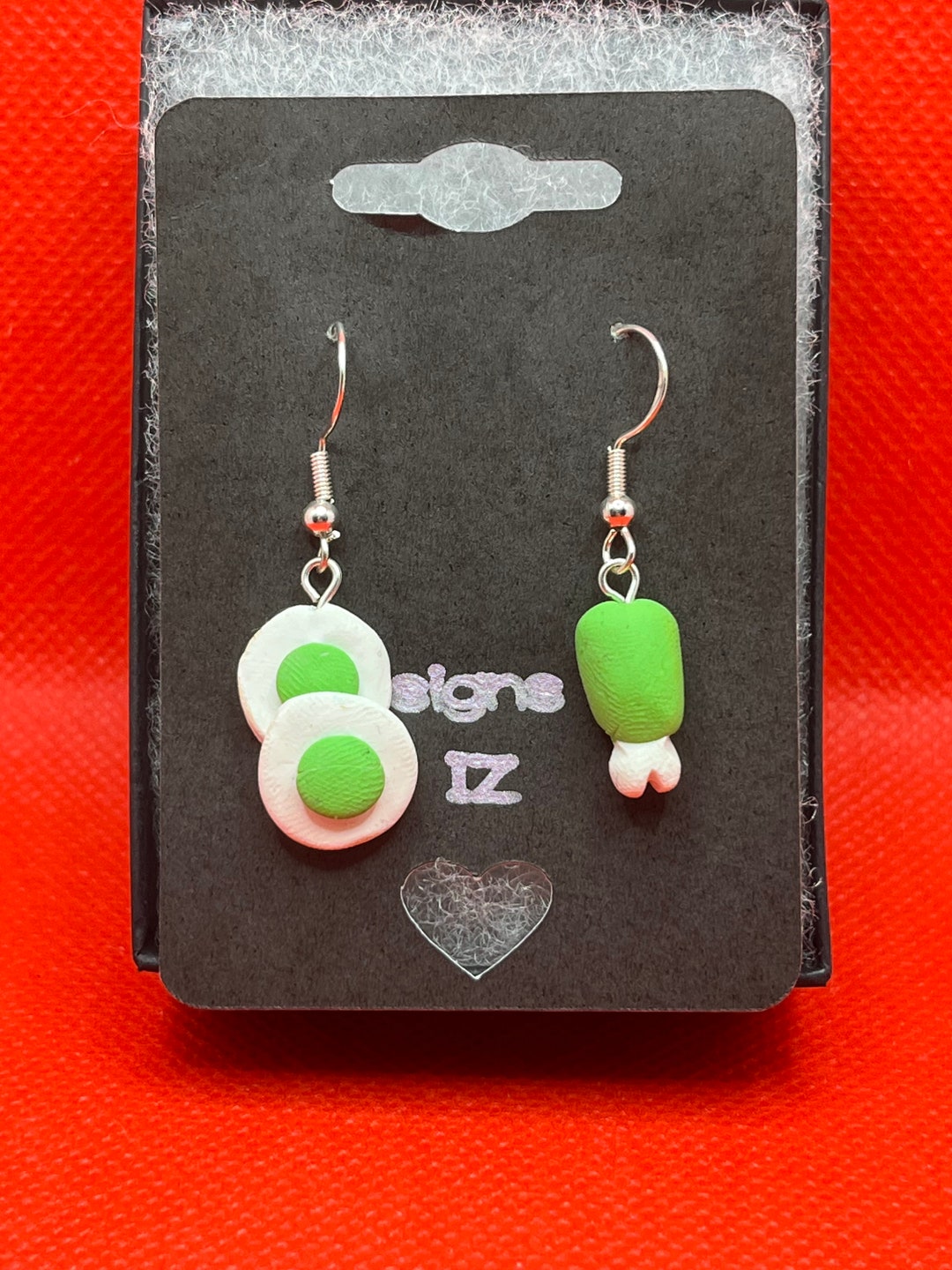 Green Eggs and Ham Polymer Clay Hanging Earrings - Etsy