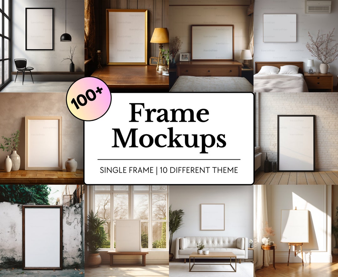 100 Single Frame Mockup Bundle I Frame Mockup I Wall Art Frame Mockup I ...
