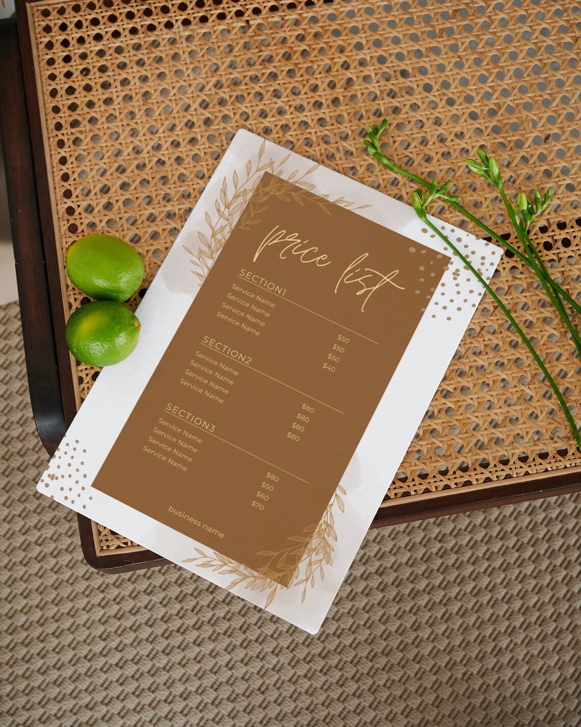 Editable Price List Template Printable Price Sheet Small - Etsy