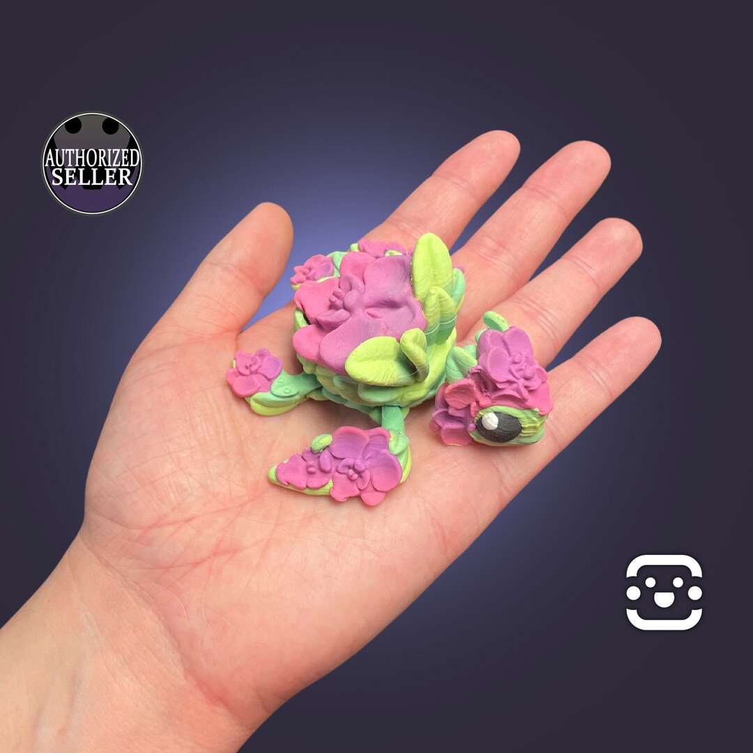 Orchid Flower Turtle 3D Printed Articulated / Flexi / Fidget / Toy - Etsy