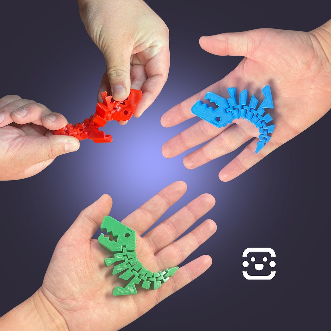 Flex Rex - TPU (flexible, Rubber-like) - 3D Printed - Articulated ...