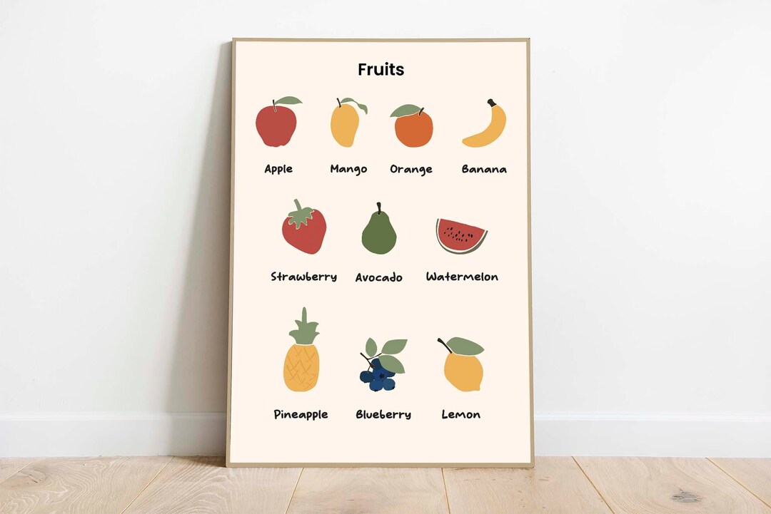 Educational Posters for Kids Fruit Poster Print Classroom - Etsy