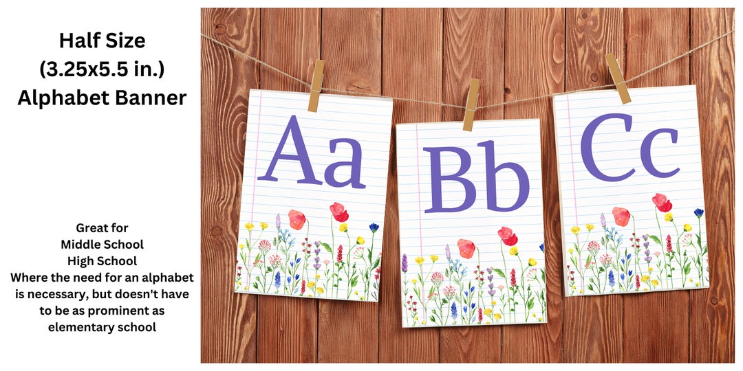 Teacher Wildflower Alphabet Mini Wall Posters for a Classroom or ...