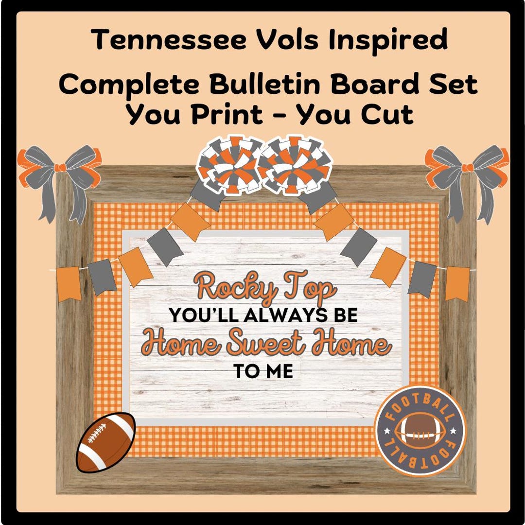 Tennessee Vols Football Bulletin Board Set – Printable DIY Classroom ...