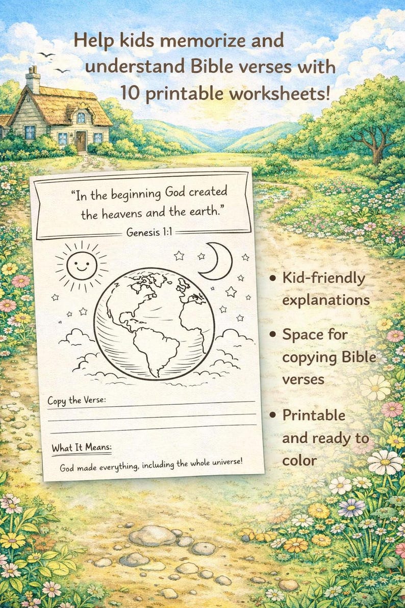 Bible Verse Memorization for Kids PDF | Christian Coloring & Copywork ...