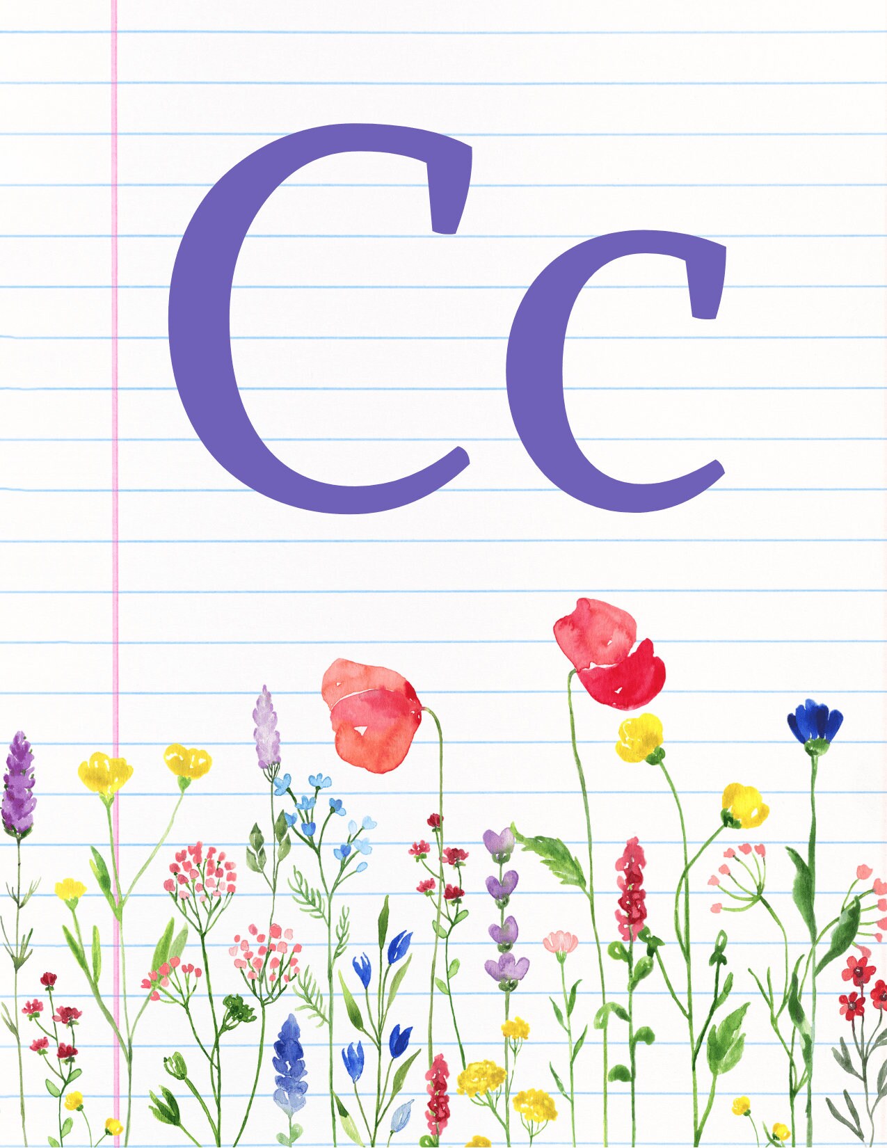 Teacher Wildflower Alphabet Mini Wall Posters for a Classroom or ...