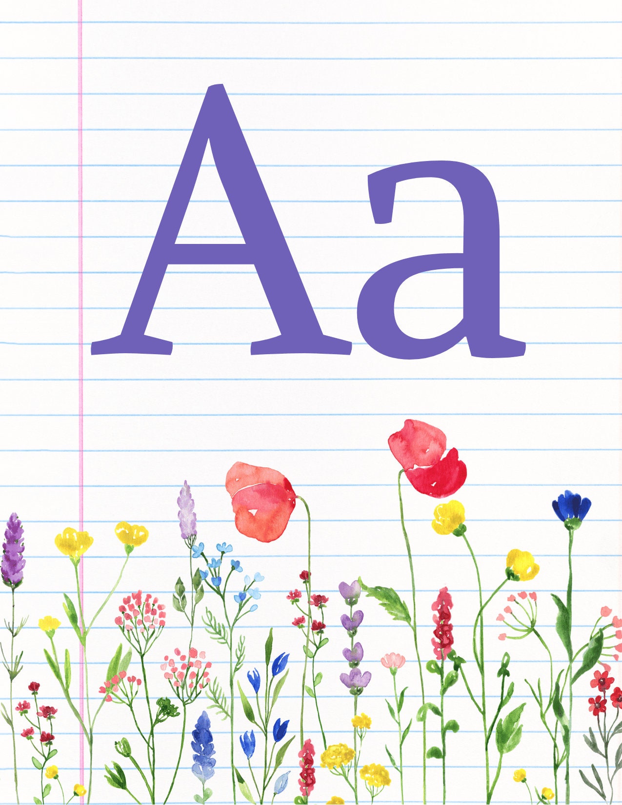 Teacher Wildflower Alphabet Mini Wall Posters for a Classroom or ...