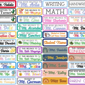 Teacher Book Labels | Teacher Supplies Labels | Teacher Gifts | Book ...
