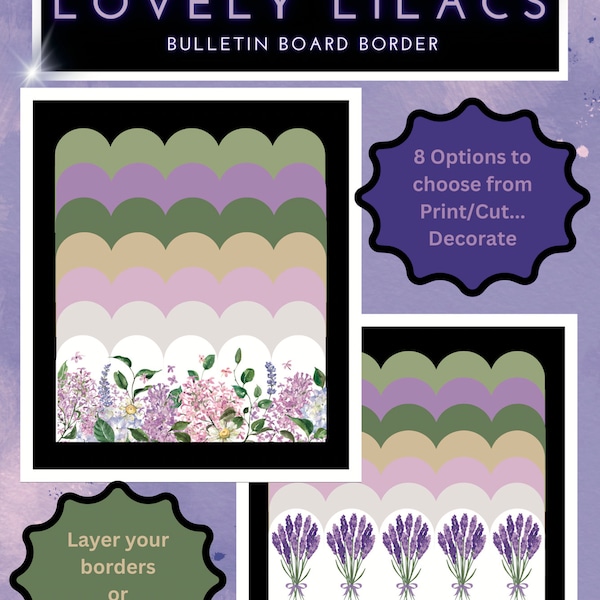 Purple Border Bulletin Board - Etsy