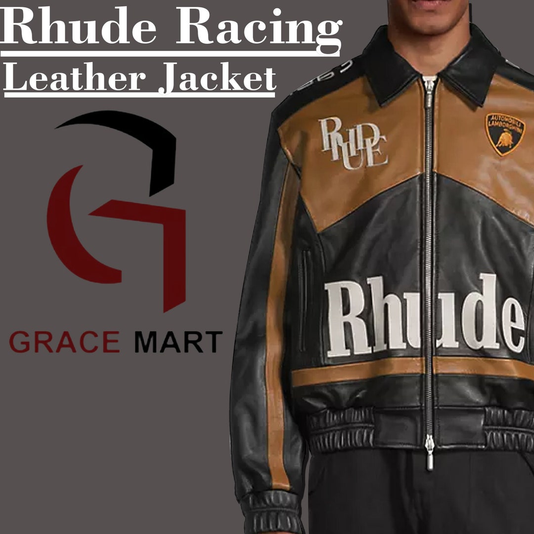 Rhude Leather Racing Jacket for Men RHUDE Racing Jacket - Etsy Australia