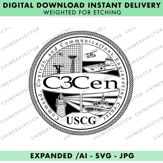 United States Coast Guard C3cen Logo Ai SVG PNG JPG - Etsy