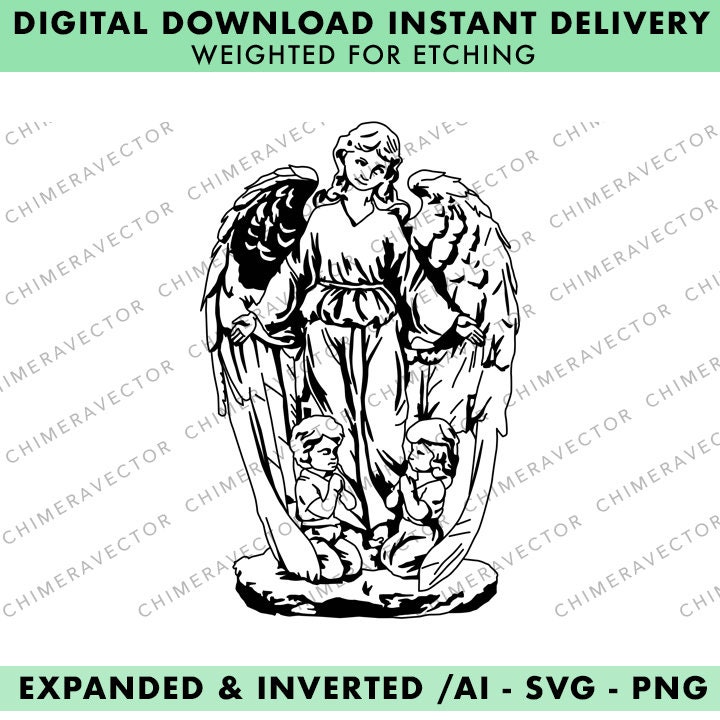 Guardian Angel Logo - Svg - Png - Ai - Etsy