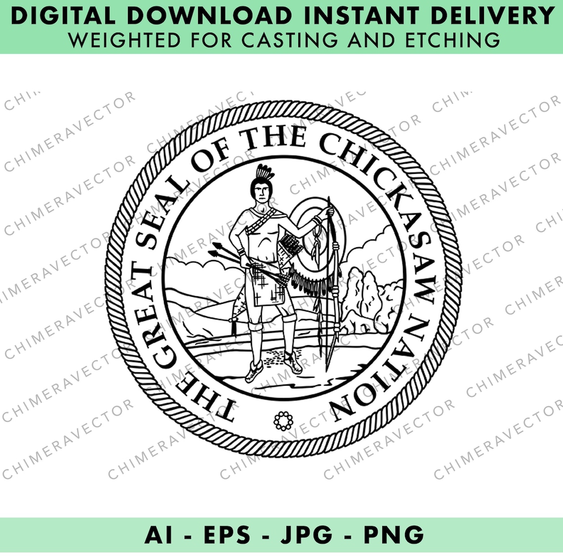 The Great Seal of the Chickasaw Nation Vector Art - Eps - Ai - Jpg ...