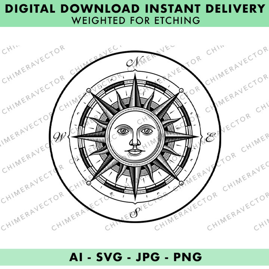 Compass Rose - Tattoo - Ai - Svg - Jpg - Png - Etsy