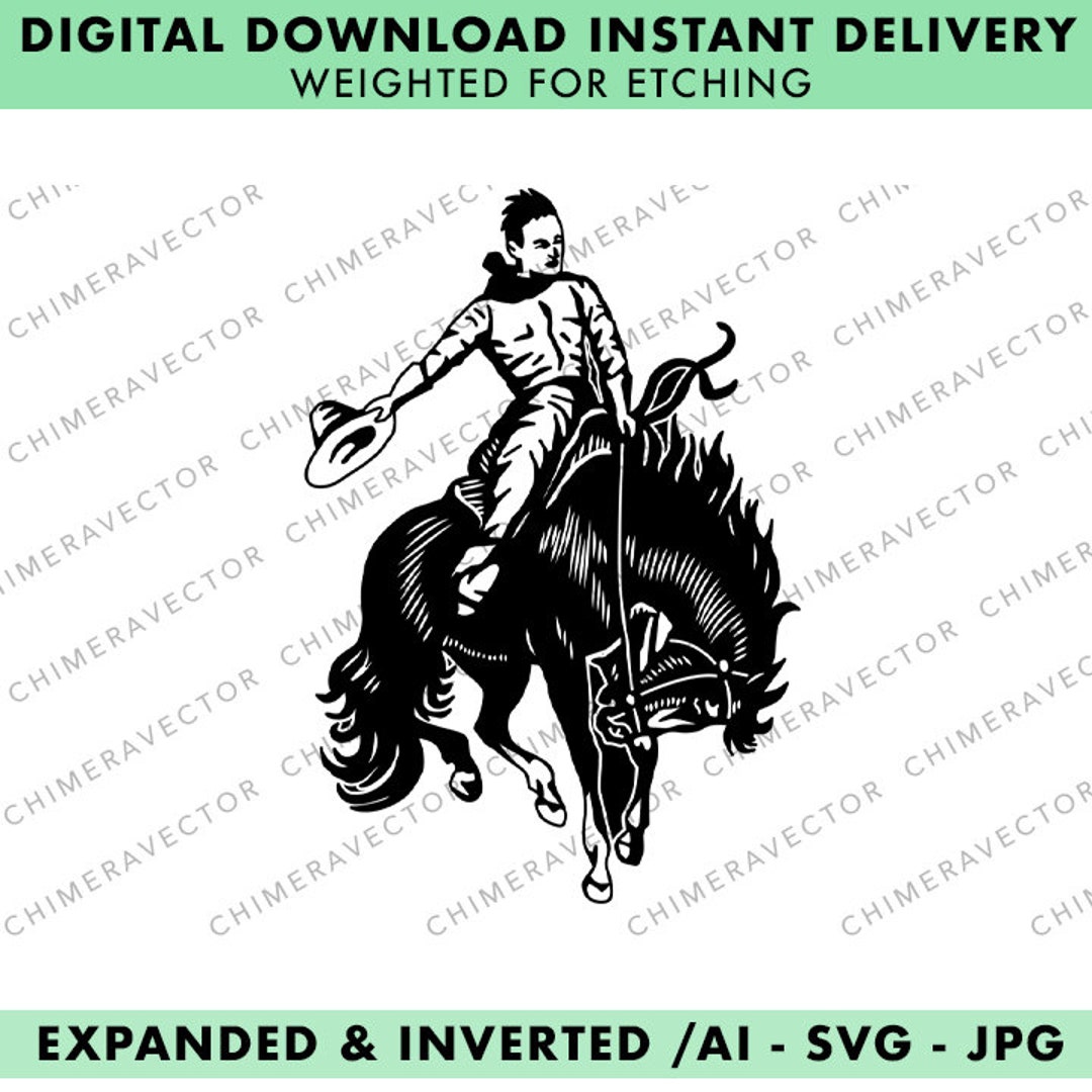 Bucking Bronco Logo - SVG - Ai - Etsy