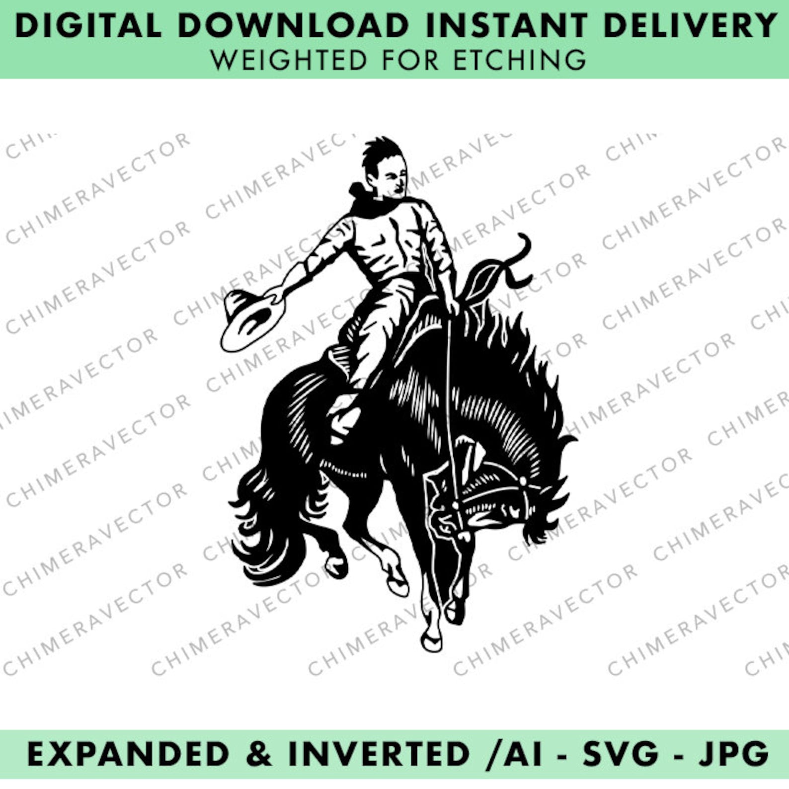 Bucking Bronco Logo - SVG - Ai - Etsy