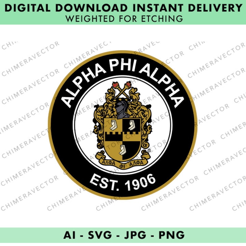 ALPHA PHI ALPHA Fraternity Seal - Svg - Png - Ai - Jpg - Full Color - Etsy