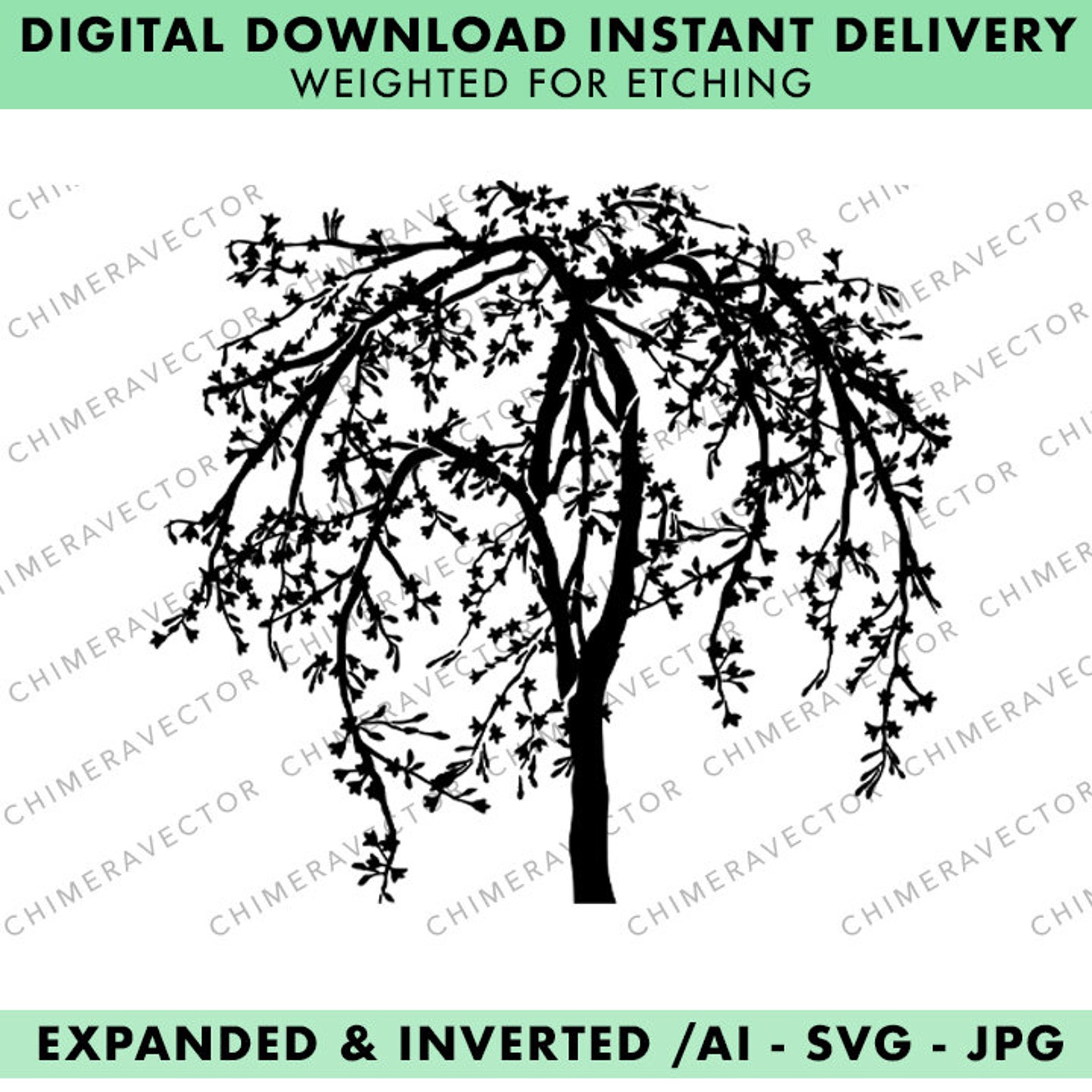 Weeping Cherry Tree SVG Ai - Etsy Australia