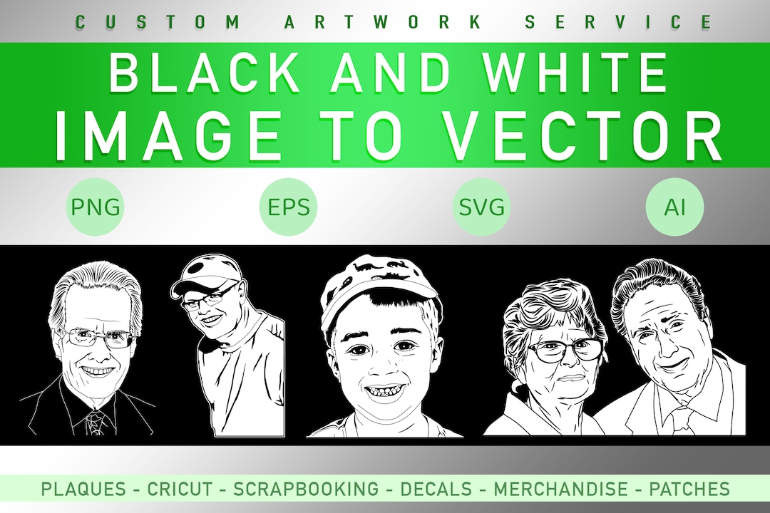 Black and White Portrait to Vector Artwork - JPG to SVG - Patches ...