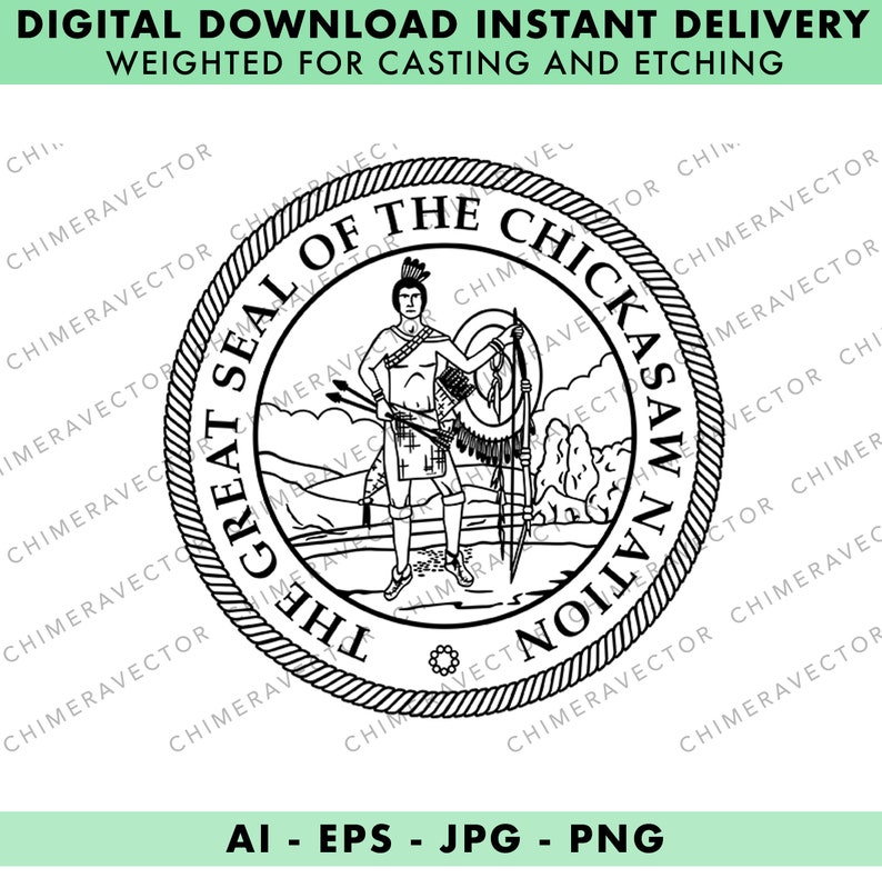 Great Seal of the Chickasaw Nation Vector Art Eps Ai Jpg Png - Etsy