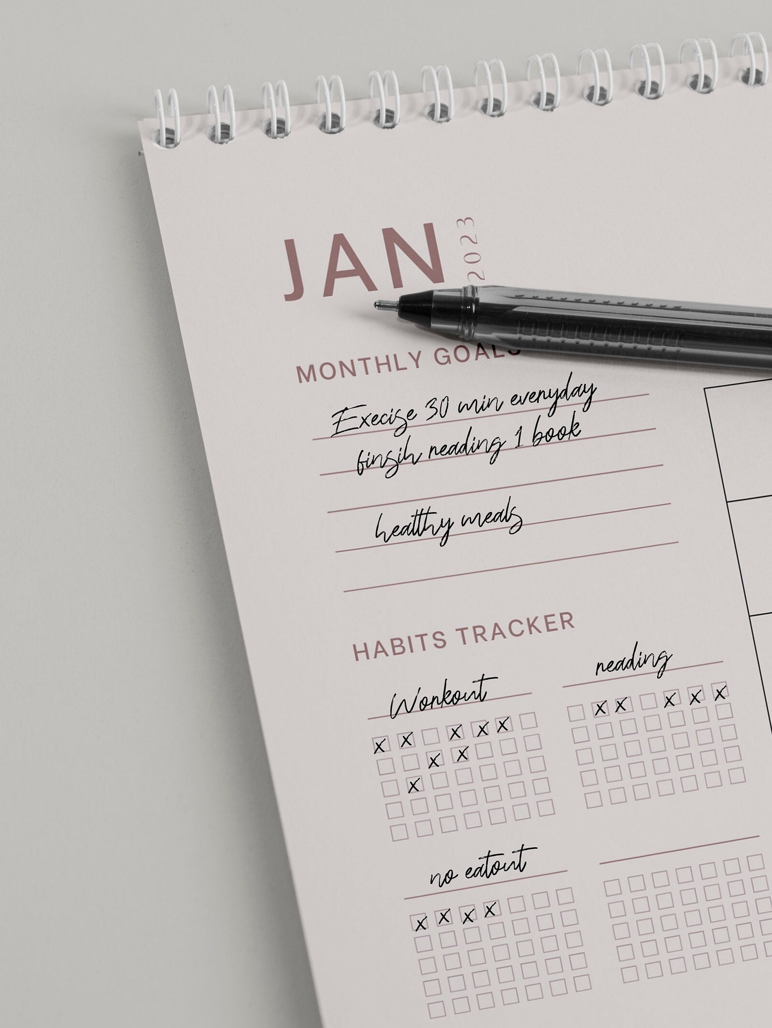 Habit Tracker Wall Calendar 2023 Monthly Goal Tracker - Etsy
