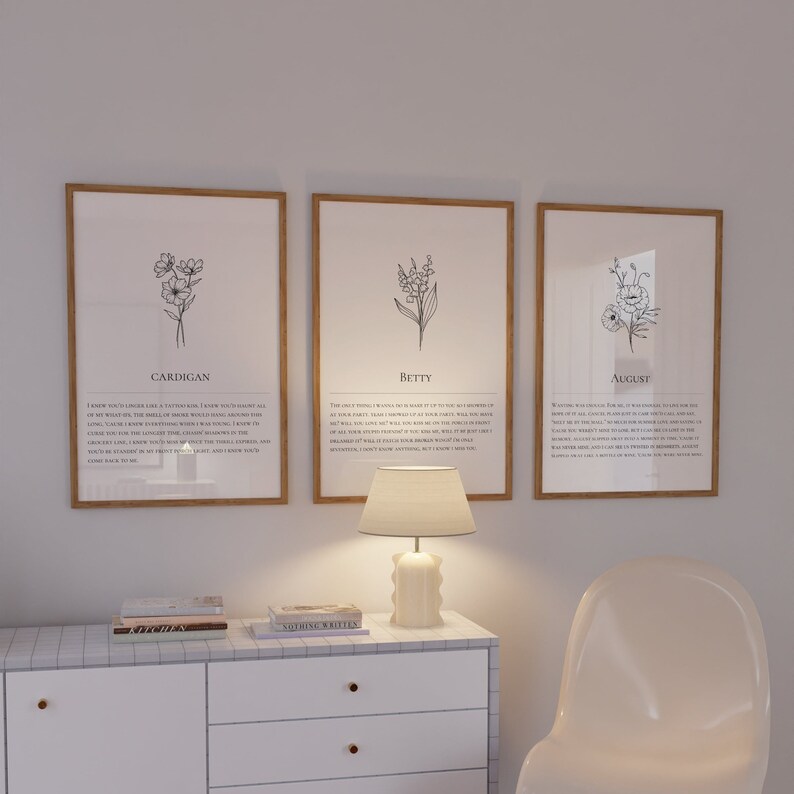 Taylor Swift Folklore Love Triangle Art Print Set of 3 - Etsy