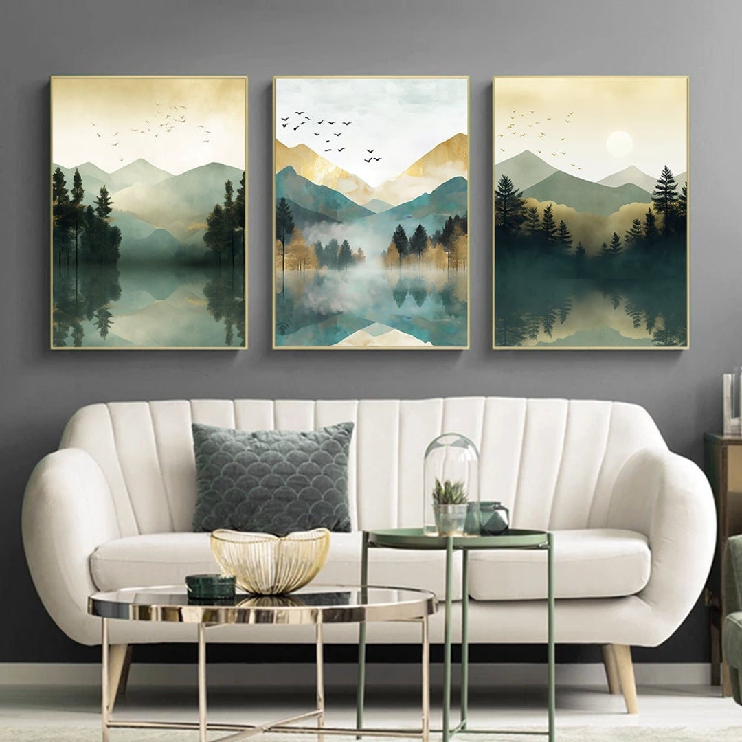 Set of 3 Scandinavian Wall Art, Living Room Wall Decor, Scandinavian ...