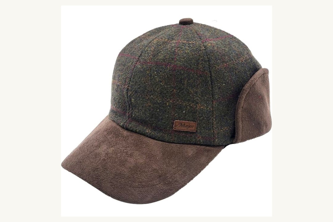 Men's Scottish Tartan Wool Baseball Cap With Fold-down Ear Flaps ...