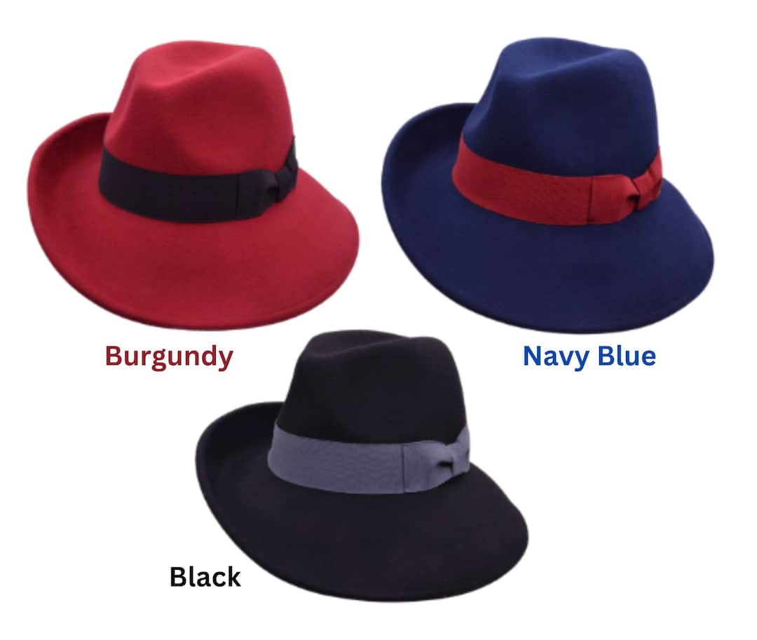 Wool Felt Fedora Hat, Women Vintage Style 1950s Inspired Wool Felt ...