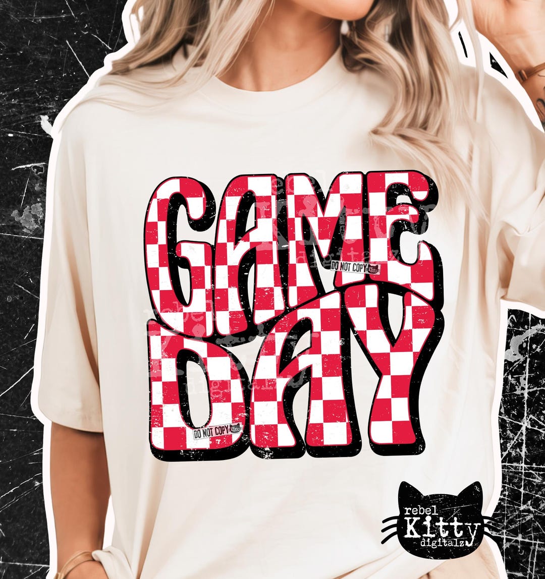 Game Day Checker PNG | Red Game Day | Trendy Sports | Football ...