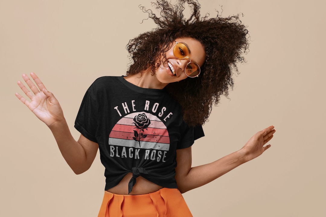 The Rose Black Rose Retro Sunset Unisex Shirt, the Rose Shirt, Black ...