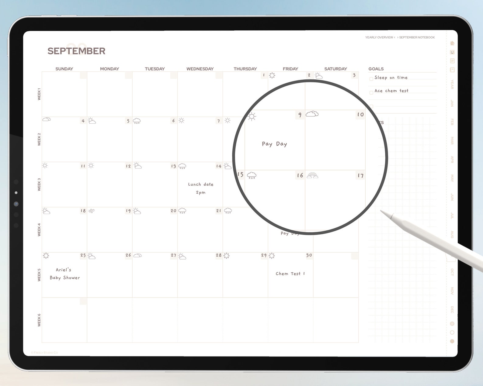 Weather Digital Stickers for Digital Planners, Goodnotes Stickers ...
