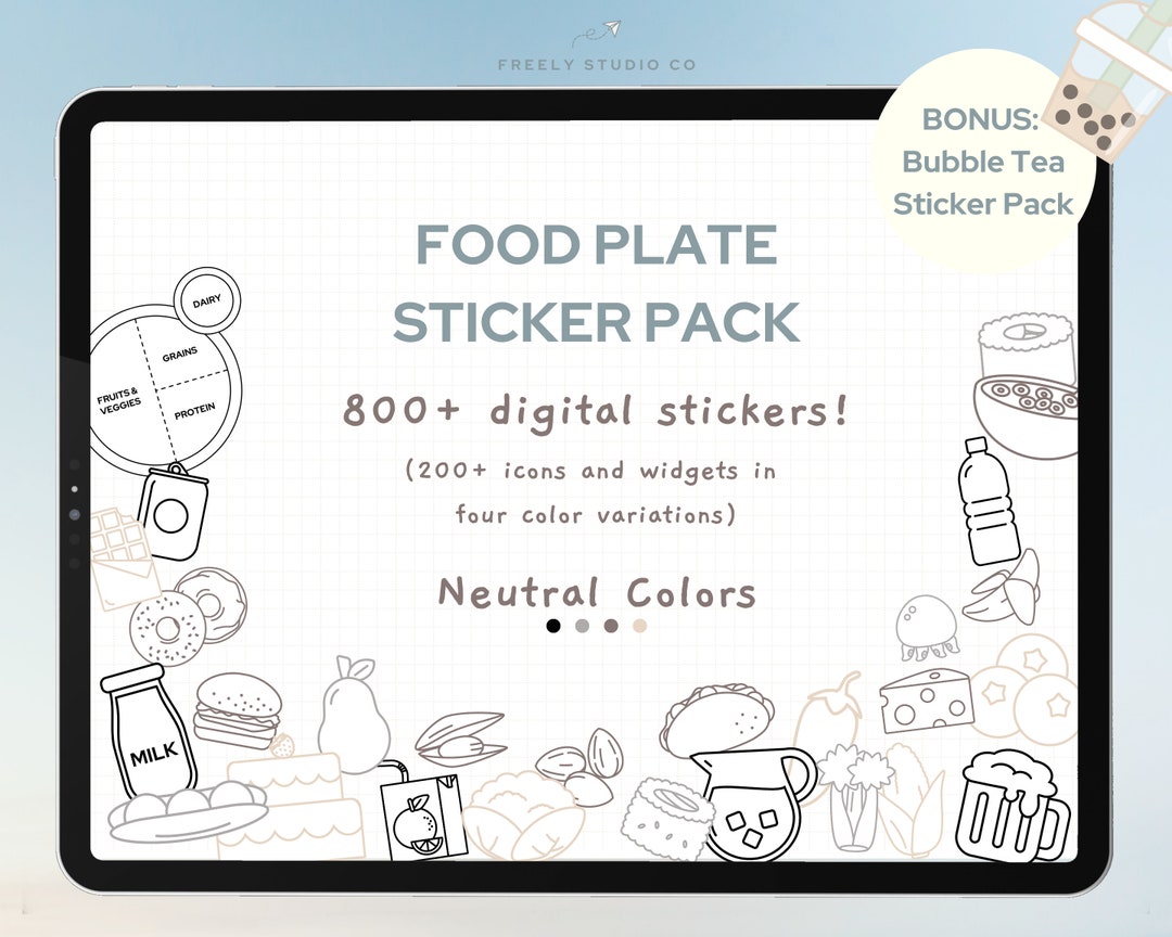 Food Icon Sticker Pack for Digital Planners, Food & Drink Icons, Coffee ...