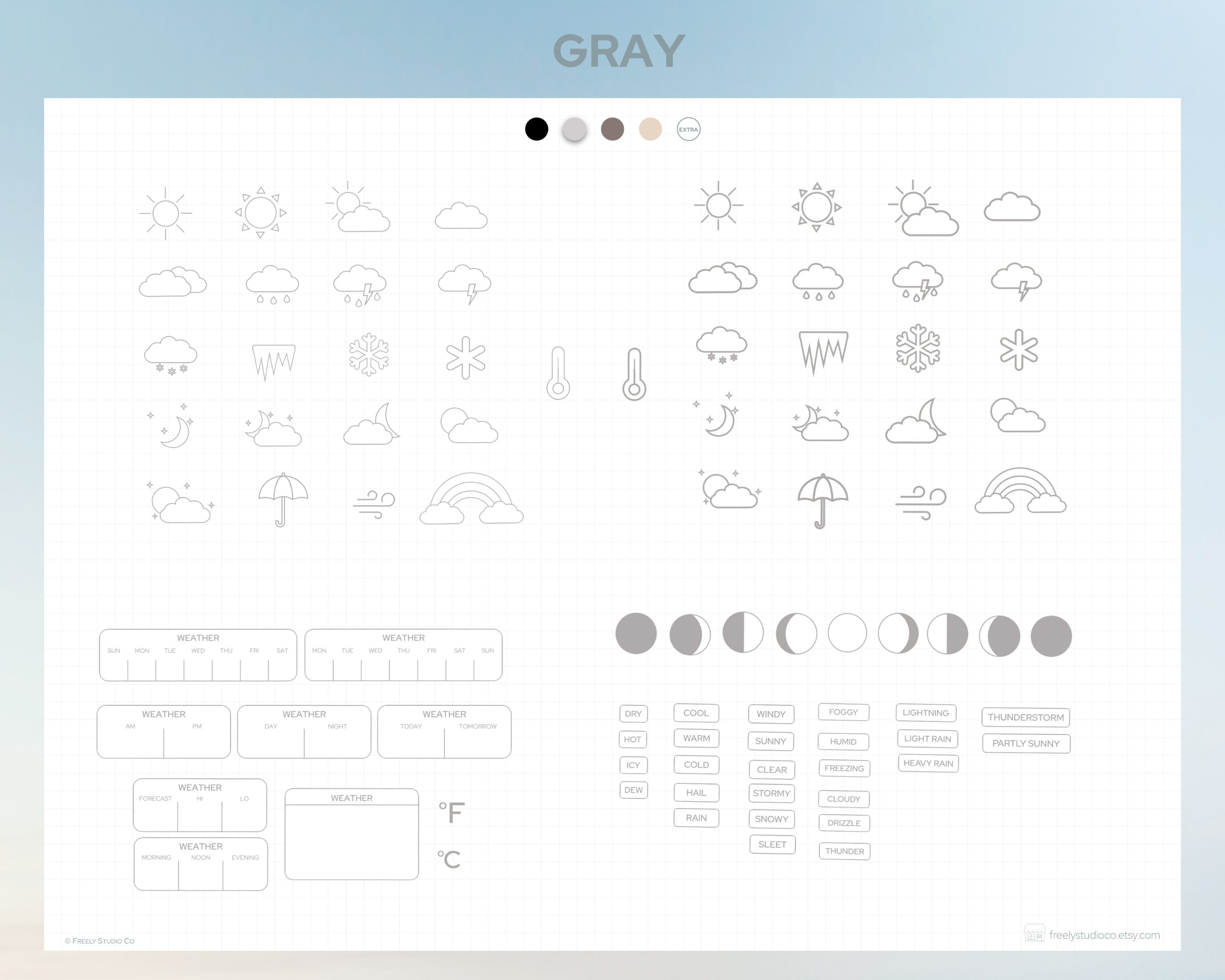 Weather Digital Stickers for Digital Planners Goodnotes - Etsy