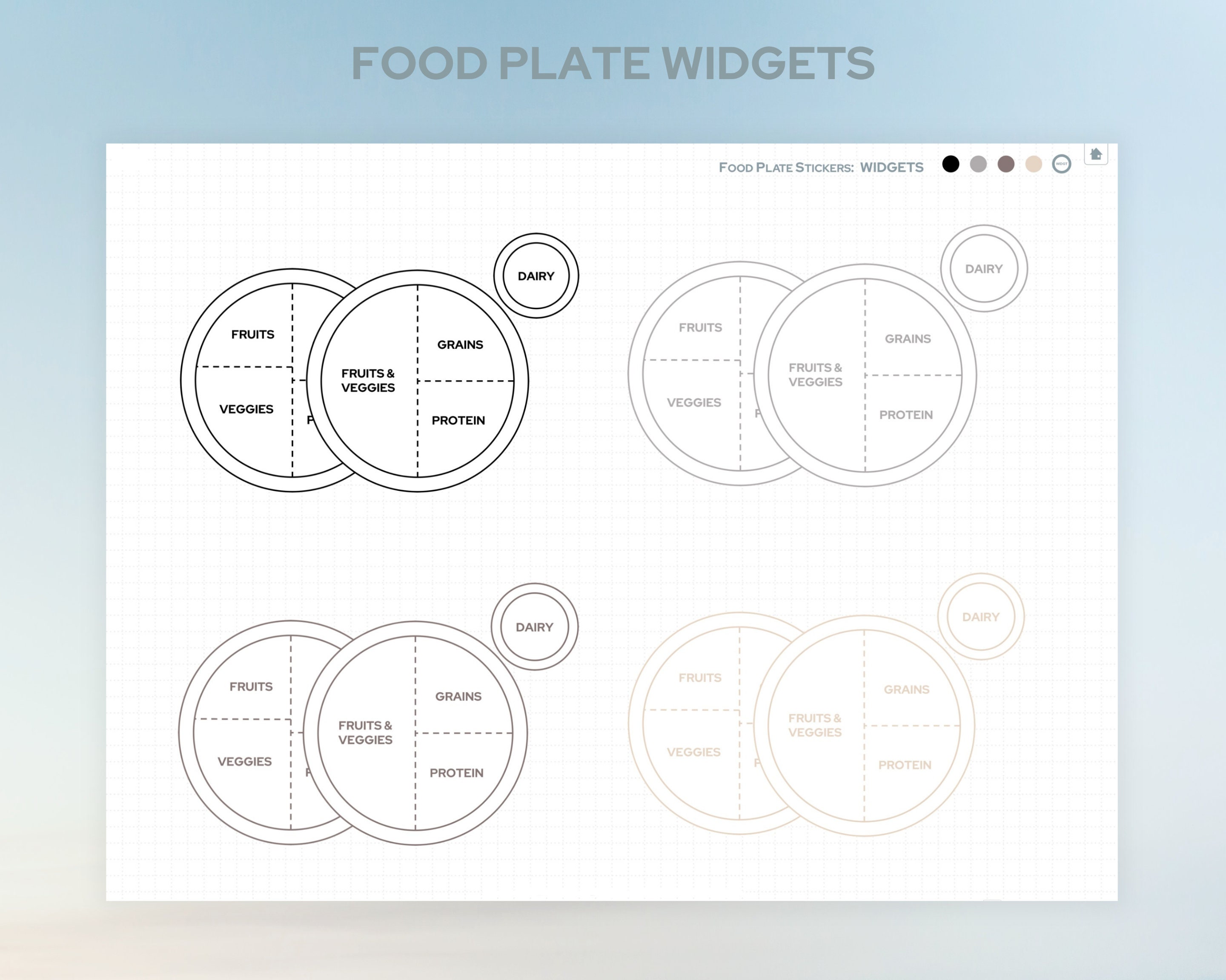 Food Icon Sticker Pack for Digital Planners, Food & Drink Icons, Coffee ...