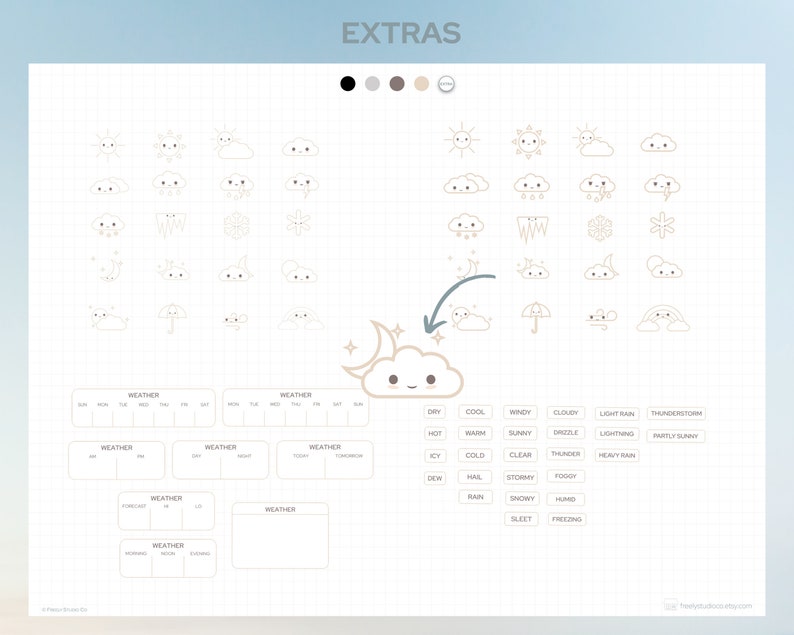 Weather Digital Stickers for Digital Planners Goodnotes - Etsy