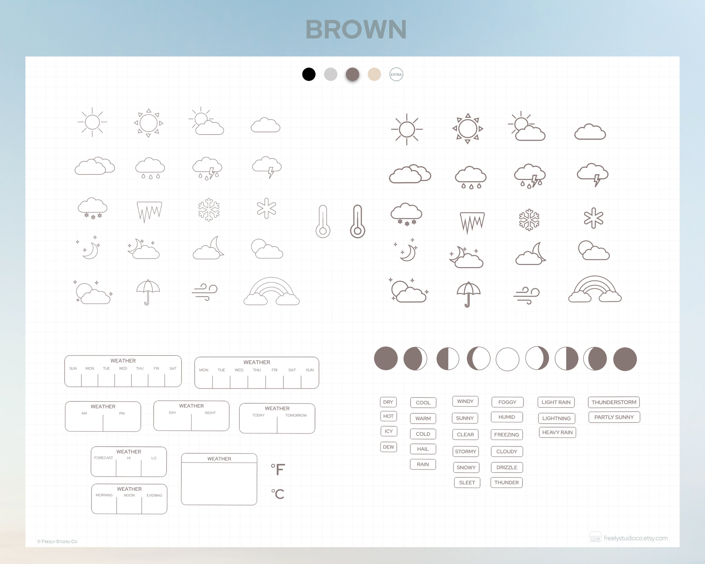 Weather Digital Stickers for Digital Planners Goodnotes - Etsy
